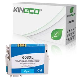 Kineco Tintenpatrone kompatibel zu Epson WF-2810 603XL C13T03A24010 XL Cyan