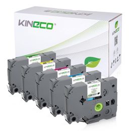 Kineco 5x Schriftband kompatibel zu Brother TZE-231 TZE-431 TZE-531 TZE-631 TZE-731