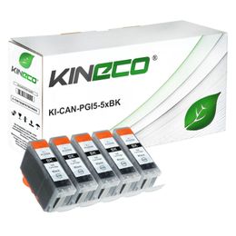 Kineco 5 Tintenpatronen kompatibel zu Canon PGI-5BK 0628B001 XL Schwarz