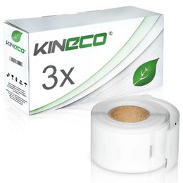 Kineco 3 Etiketten für Dymo 99010 S0722370 28x89mm