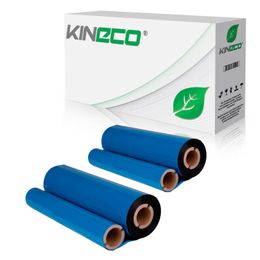 Kineco 2 Thermo-Transfer-Rollen kompatibel zu Panasonic KX-FA134X Schwarz