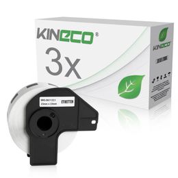Kineco 3x Etiketten kompatibel zu Brother DK-11221, 23mm x 23mm