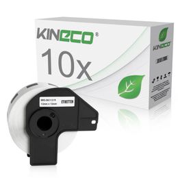 Kineco 10x Etiketten kompatibel zu Brother DK-11219, 12mm