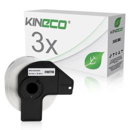 Kineco 3x Etiketten kompatibel zu Brother DK-44205, 62mm x 30.48m