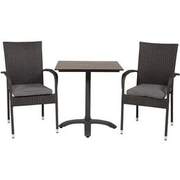 ebuy24 - Colorado7070 Gartenset Tisch 70x70cm und 2 Stühle Anna schwarz.