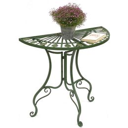 DanDiBo - Tisch Halbrund Wandtisch 93995 Beistelltisch Metall 80 cm Gartentisch Halbtisch Halbrundtisch Wandkonsole Konsole Wand
