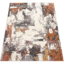 Paco Home Hochflor Teppich Wohnzimmer Esszimmer Shaggy Vintage Abstraktes Muster 240x340 cm, Bunt 2