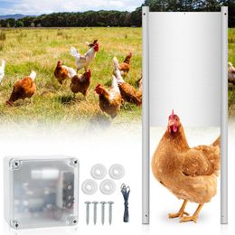Automatische Hühnertür Hühnerklappe 22x32cm Türöffner mit Lichtsensor Zeitschaltung Fernbedienung wasserdichte sichere Hühnerstall-Tür - HENGDA