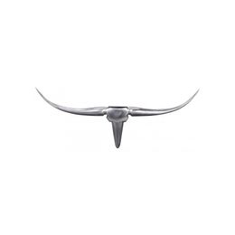 FineBuy Bull Geweih S Wanddekoration 74cm breit Alu Aluminium silber Wandgeweih