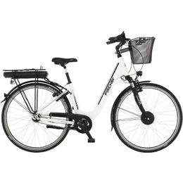 FISCHER BIKE FISCHER Fahrrad E-Bike CITA ECU 2200 522, 7 Gang Shimano Nexus Schaltwerk, Nabenschaltung, Frontmotor, 522 Wh Akku, (mit Fahrradschloss), Pedelec, Elektrofahrrad für Damen u. Herren, Cityrad, weiß