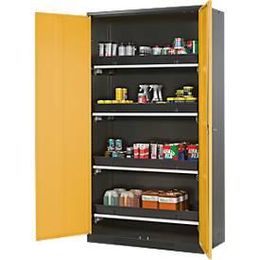 Chemikalienschrank ASECOS CS-CLASSIC, Flügeltür, 4 Auszugswannen, 1055x520x1950 mm, sicherheitsgelb