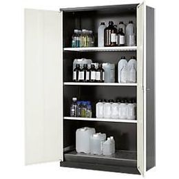 Chemikalienschrank ASECOS CS-CLASSIC ASECOS, Flügeltür, 3 Böden, 1055x520x1950 mm, reinweiß