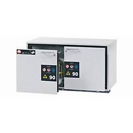 Sicherheitsunterbauschrank Typ 90 ASECOS UB-S-90, 2 Schubladen, Front Lichtgrau, B 1102 x T 574 x H 600 mm