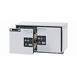 Sicherheitsunterbauschrank Typ 90 ASECOS UB-S-90, 2 Schubladen, Front Lichtgrau, B 1102 x T 574 x H 600 mm