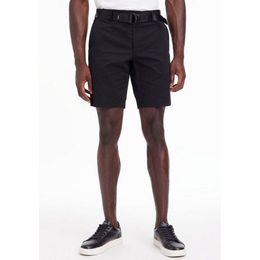 Calvin Klein Shorts MODERN TWILL SLIM mit Gürtel, schwarz
