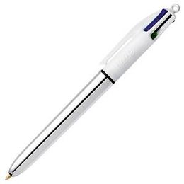 BIC 4-Farben-Kugelschreiber 4 Colours Shine silber Schreibfarbe farbsortiert, 1 St.