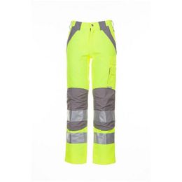 Planam Arbeitshose Bundhose Plaline Warnschutz gelb/zink Größe 58 (1-tlg)