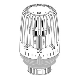 IMI Heimeier Thermostat-Kopf K weiß, Standard, Skala mit Temperaturwerten 6000-00.600