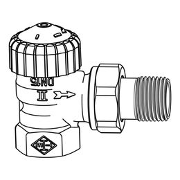 IMI Heimeier Thermostat-Ventilunterteil V-exact II, Eckform, DN 15, vernickelt 3711-02.000