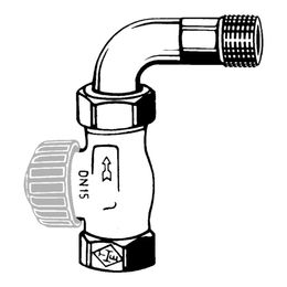 IMI Heimeier Thermostat-Ventilunterteil mit geregeltWiderstand und Bogenverschr., DN15 2244-02.000