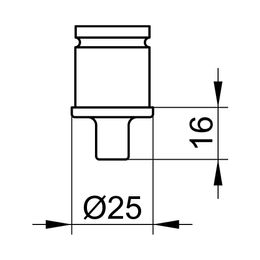 KEUCO Verbindungsstück Plan 14931, für Deckenstütze, verchromt 14931010000