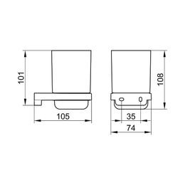 KEUCO Glashalter Collection Moll 12750, komplett mit Echtkristall-Glas 12750019000