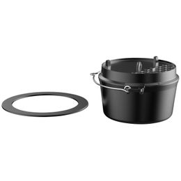 Tepro Kochtopf Guss-Dutch-Oven-Einleger, Gusseisen, BxLxH: 32,5x31x18,4 cm, schwarz