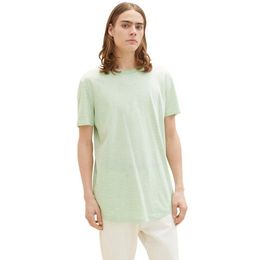 Tom Tailor Denim T-Shirt mit dezentem Streifenmuster, grün