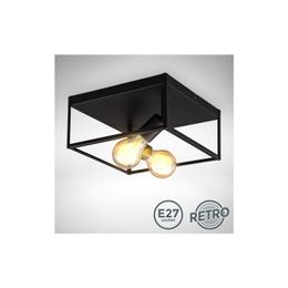 B.K.LICHT Deckenleuchte, schwarz, 2xE27 max. 60W exkl.