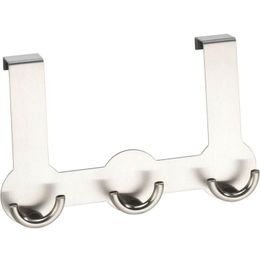 Türgarderobe Rondo 2er Set Edelstahl, je 6 Haken, rostfrei, Silber matt, Edelstahl rostfrei matt - silber matt - Wenko