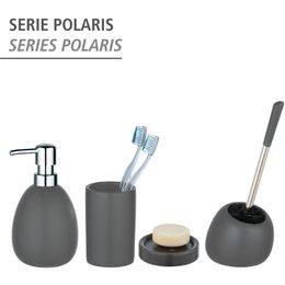 Wenko WC-Garnitur Polaris Grau matt, aus hochwertiger Keramik, Grau, Keramik grau - grau