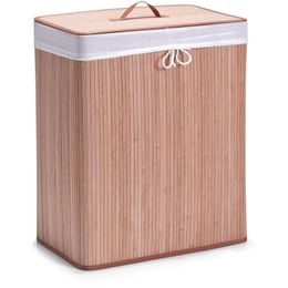 zeller - Wäschekorb aus Bambus, 104 l, 2-Kammer