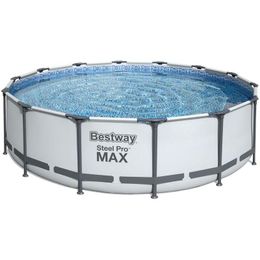 Bestway Steel Pro max™ Solo Pool ohne Zubehör ø 427 x 107 cm, lichtgrau, rund - Grau