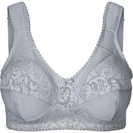 w&auml;schepur Damen Entlastungs-BH ohne B&uuml;gel mit Stretch-Spitze silberfarben, Gr&ouml;&szlig;e 80D