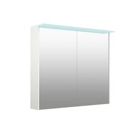 Welltime Spiegelschrank D-Line Badmöbel, 81,4 cm breit, doppelseitig verspiegelt, LED-Beleuchtung, weiß