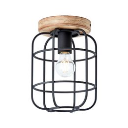 Brilliant Lampe, Gwen Deckenleuchte 1flg antik holz/schwarz korund, Metall/Holz, 1x A60, E27, 40W,Normallampen (nicht enthalten)