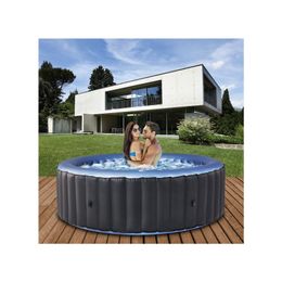 Miweba MSPA Whirlpool Comfort Bergen C-BE041, Garten und Outdoor-Whirlpool aufblasbar, 4 Personen (Anthrazit/Blau)