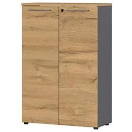 Germania Schrank Agenda Melamin 4232-564AUFB Graphit, Eiche 800 x 400 x 1.200 mm