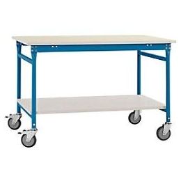 Manuflex Mobil Beistelltisch BASIS Brillantblau 1.250 x 600 x 850 mm