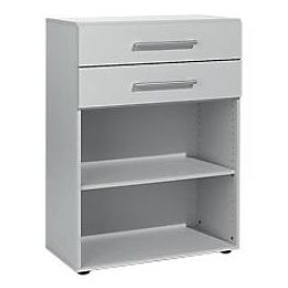 geramöbel Geramoebel Speed Office Melaminharzbeschichtete Spanplatte Regal 3 Fachböden 800 x 420 x 1.104 mm Hellgrau