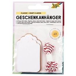 Folia Papieranhänger Weiß/Braun 0,9 (B) x 13,5 (T) x 10 (H) cm 12 Stück