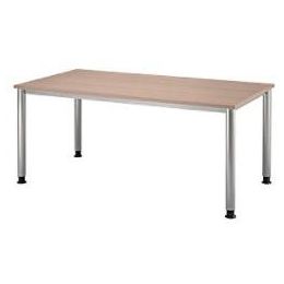 Hammerbacher Matrix Schreibtisch Rechteckig Walnuss 4 Füße 1.600 (B) x 800 (T) x 760 (H) mm Aluminium, Holz, Kunststoff, Spanplatte