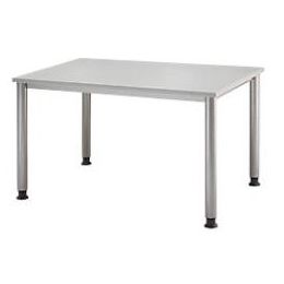 Hammerbacher Matrix Schreibtisch Rechteckig Hellgrau, Silber 4 Füße 1.200 (B) x 800 (T) x 810 (H) mm Aluminium, Holz, Kunststoff, Spanplatte