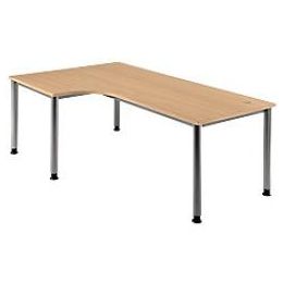 Hammerbacher H-Serie Eckschreibtisch Freiform Buche 4 Füße 2.000 (B) x 1.200 (T) x 760 (H) mm Melaminharzbeschichtete Spanplatte