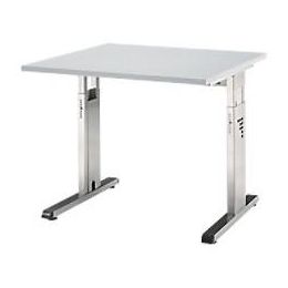 Hammerbacher O-Serie VOS Höhenverstellbar Schreibtisch Quadratisch Grau C-Fuß 800 (B) x 800 (T) x 850 (H) mm Spanplatte, Stahl
