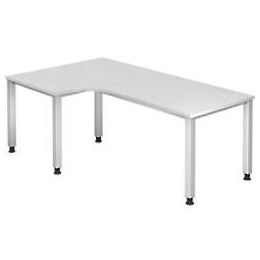 Hammerbacher Q Series VQS Eckschreibtisch Rechteckig Weiß 4 Metallfüße 2.000 (B) x 1.200 (T) x 810 (H) mm Spanplatte, Stahl
