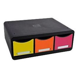 Exacompta Schubladenbox mit 3 Schubladen Toolbox Maxi Kunststoff sortiert 35,5 x 27 x 13,5 cm