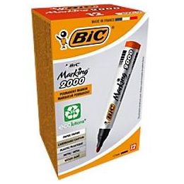 BIC Marking 2000 Rundspitze Permanentmarker Recycelt 51% Mittel Rundspitze 2 mm Rot 12 Stück