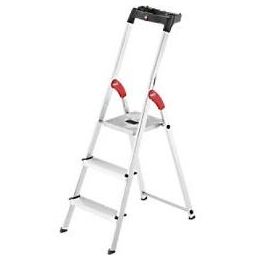 Hailo Stufenleiter L60 Standardline Silber 3 Stufen 43 x 70 x 125 cm