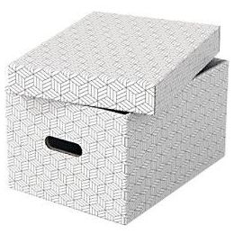 ESSELTE Home Aufbewahrungsbox 628282 Mittel 100% Recycelter Karton Weiß 265 x 365 x 205 mm 3 Stück